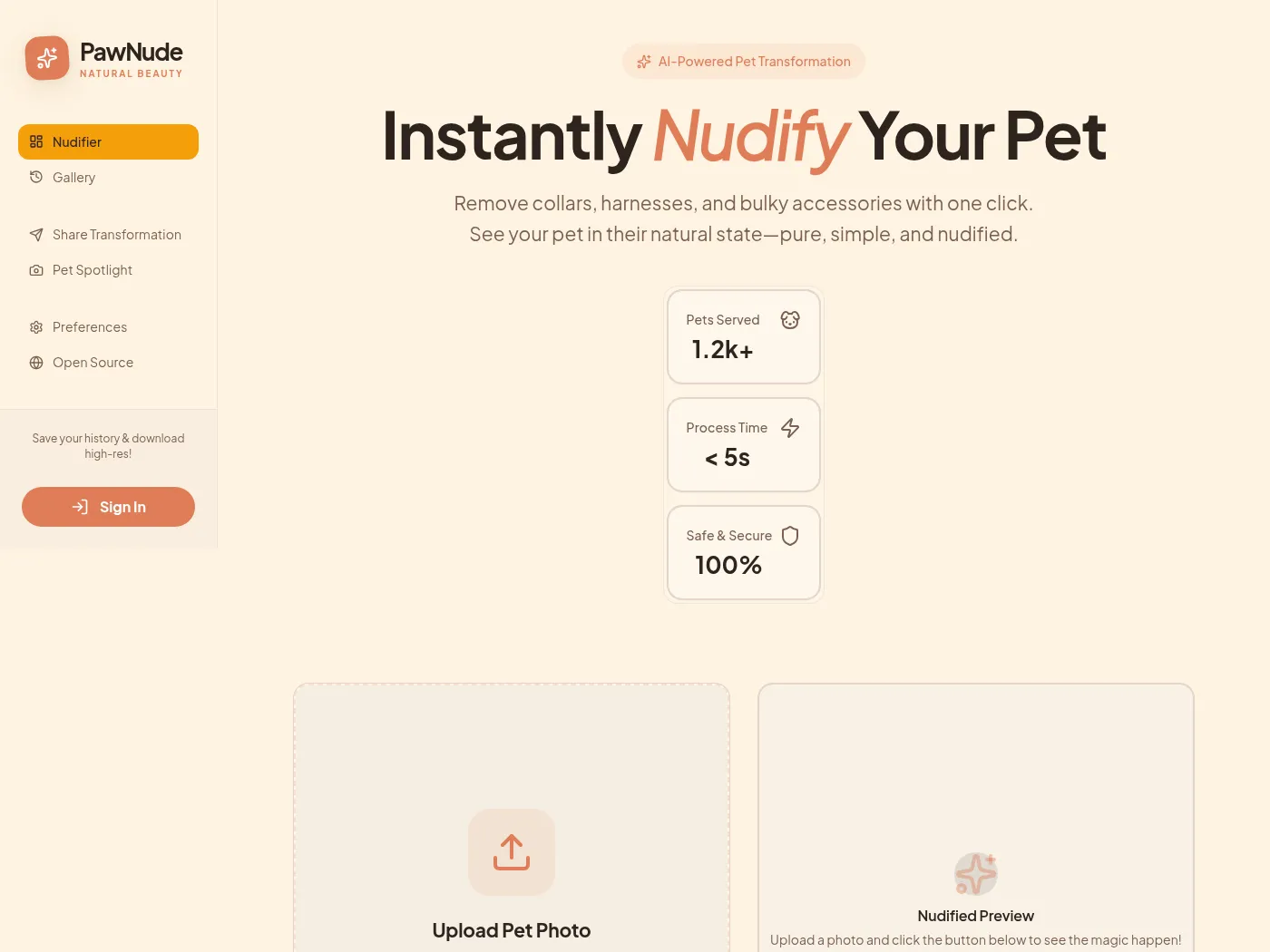 Pet Photo Nudifier