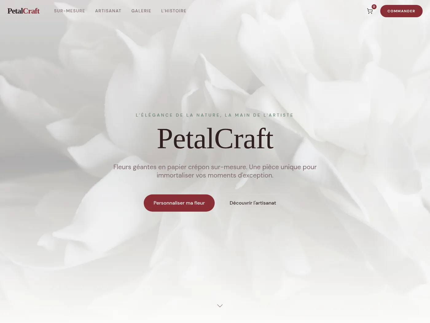 PetalCraft Landing Page