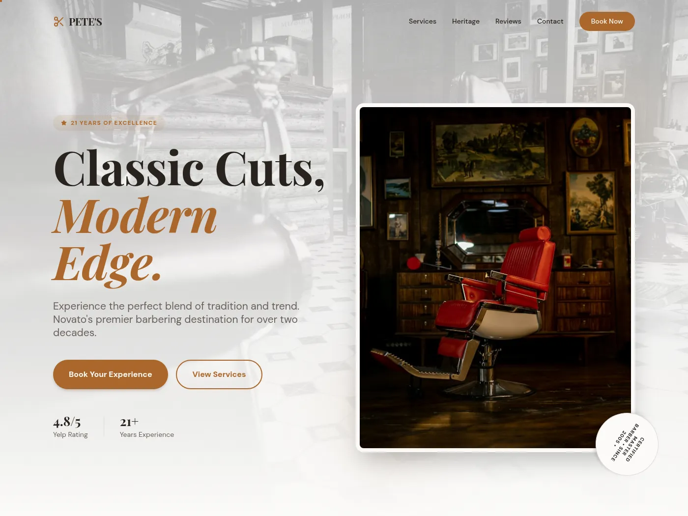 Pete's Barbershop Web