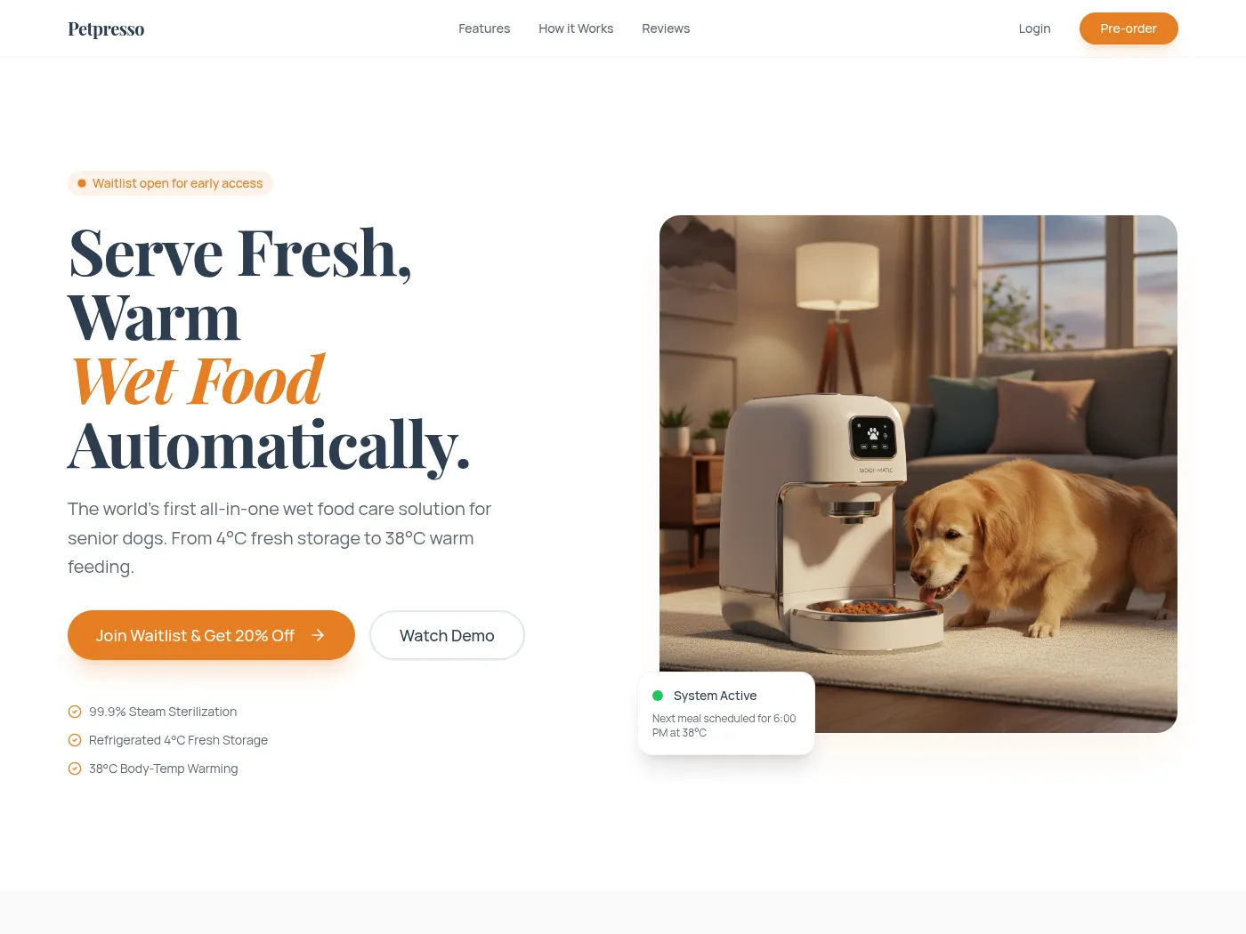 Petpresso Landing Page