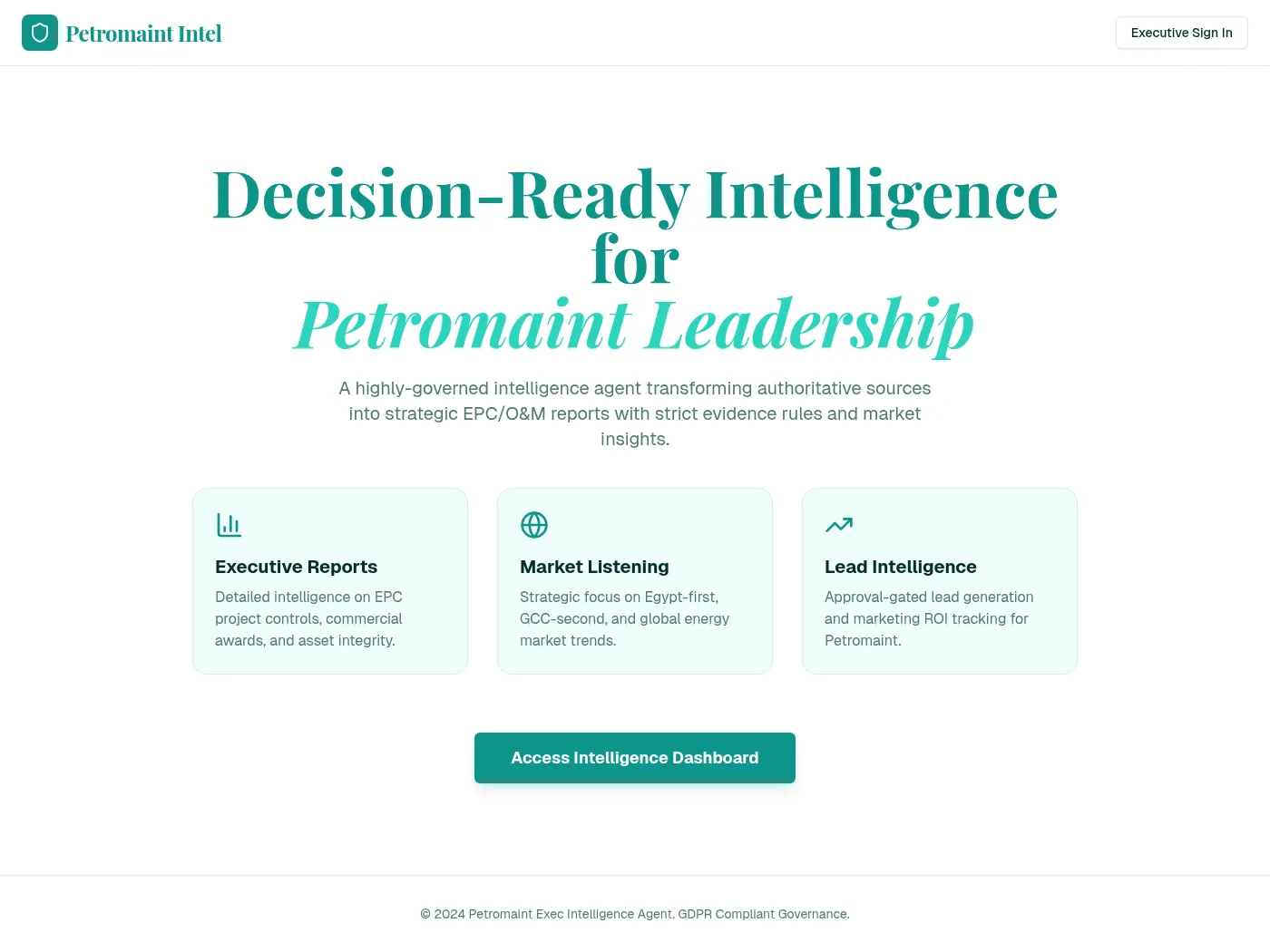 Petromaint Exec Intelligence Agent