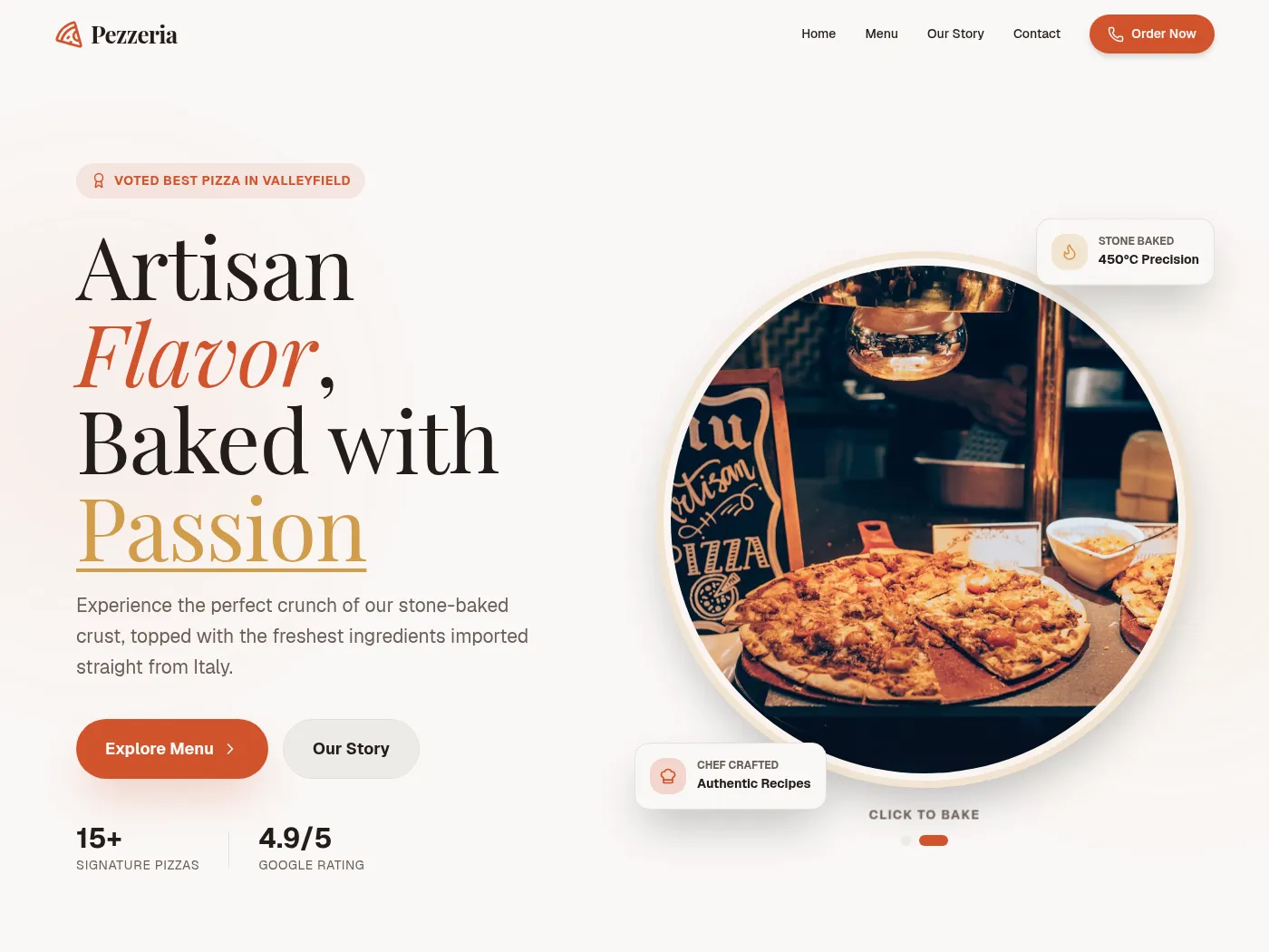 Pezzeria Showcase Site
