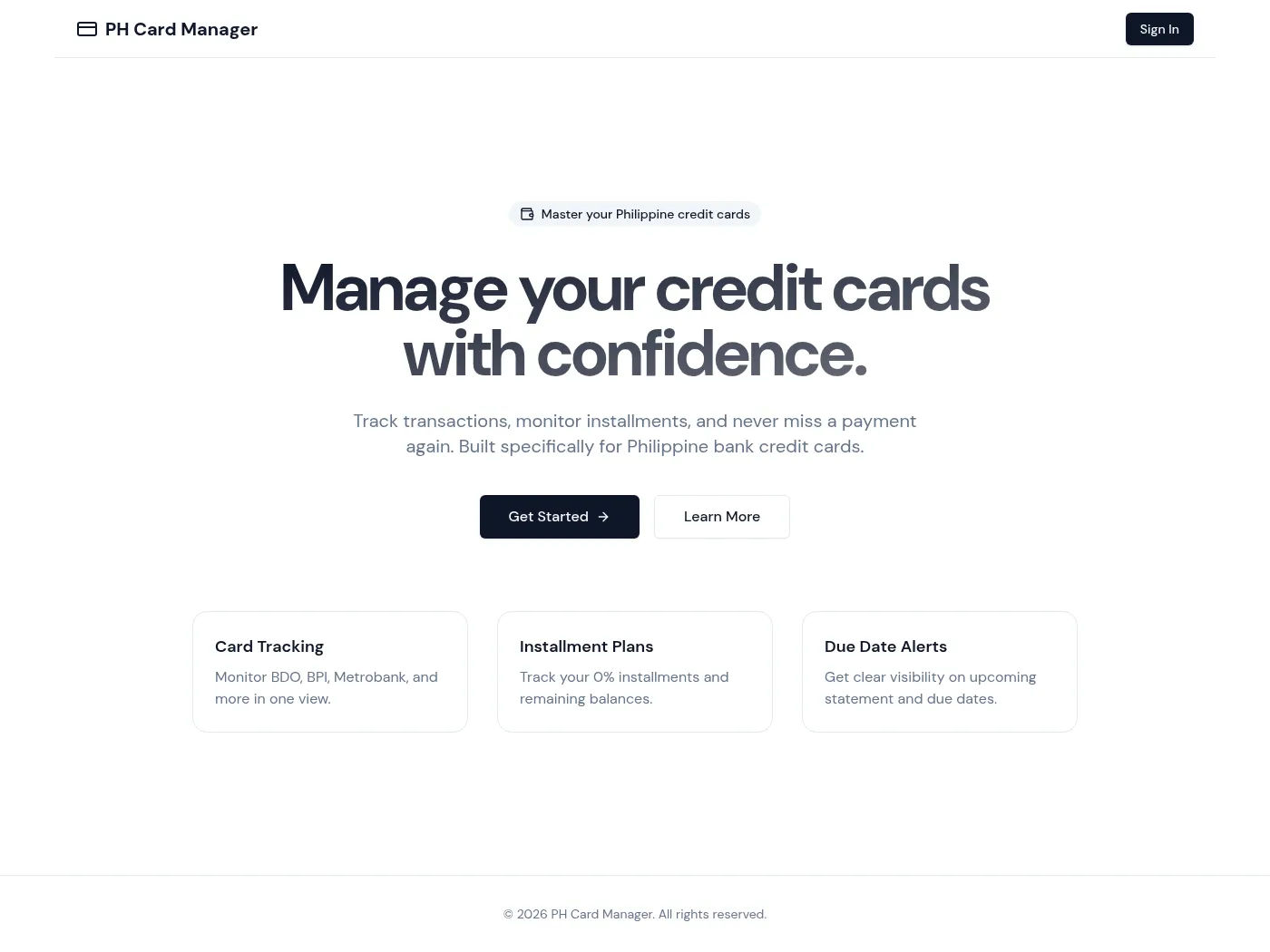 PH Credit Card Manager