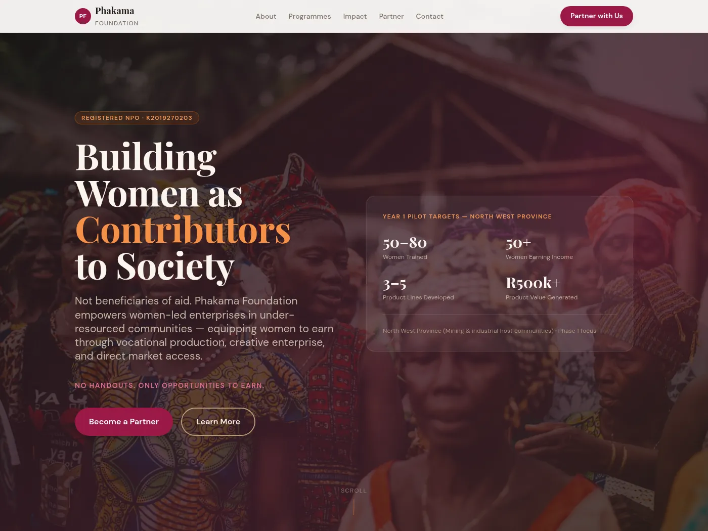 Phakama Foundation Page