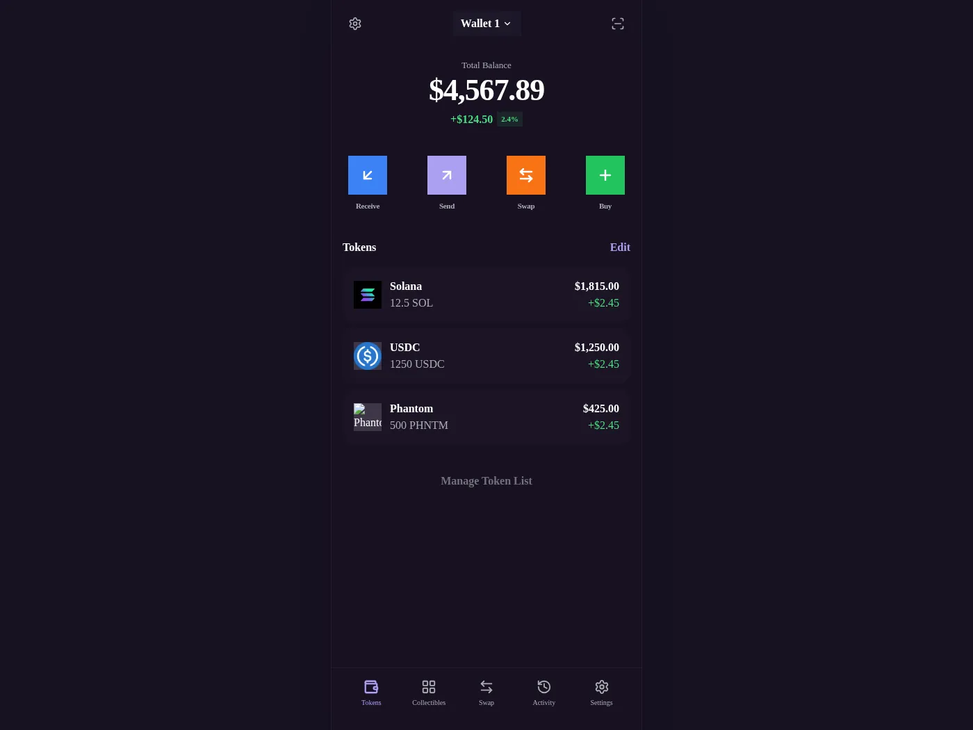 Phantom Spoof Wallet