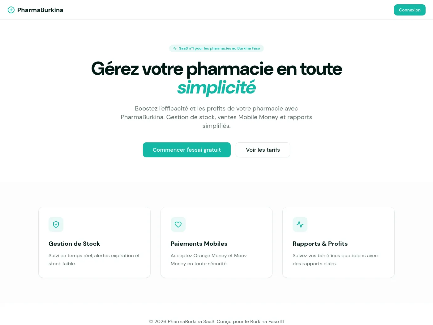 PharmaBurkina SaaS