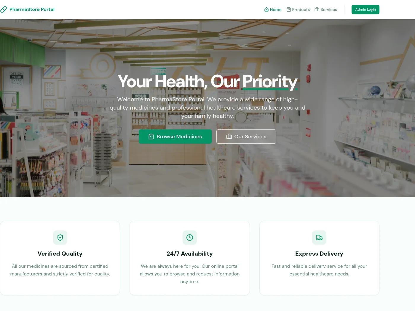PharmaStore Portal