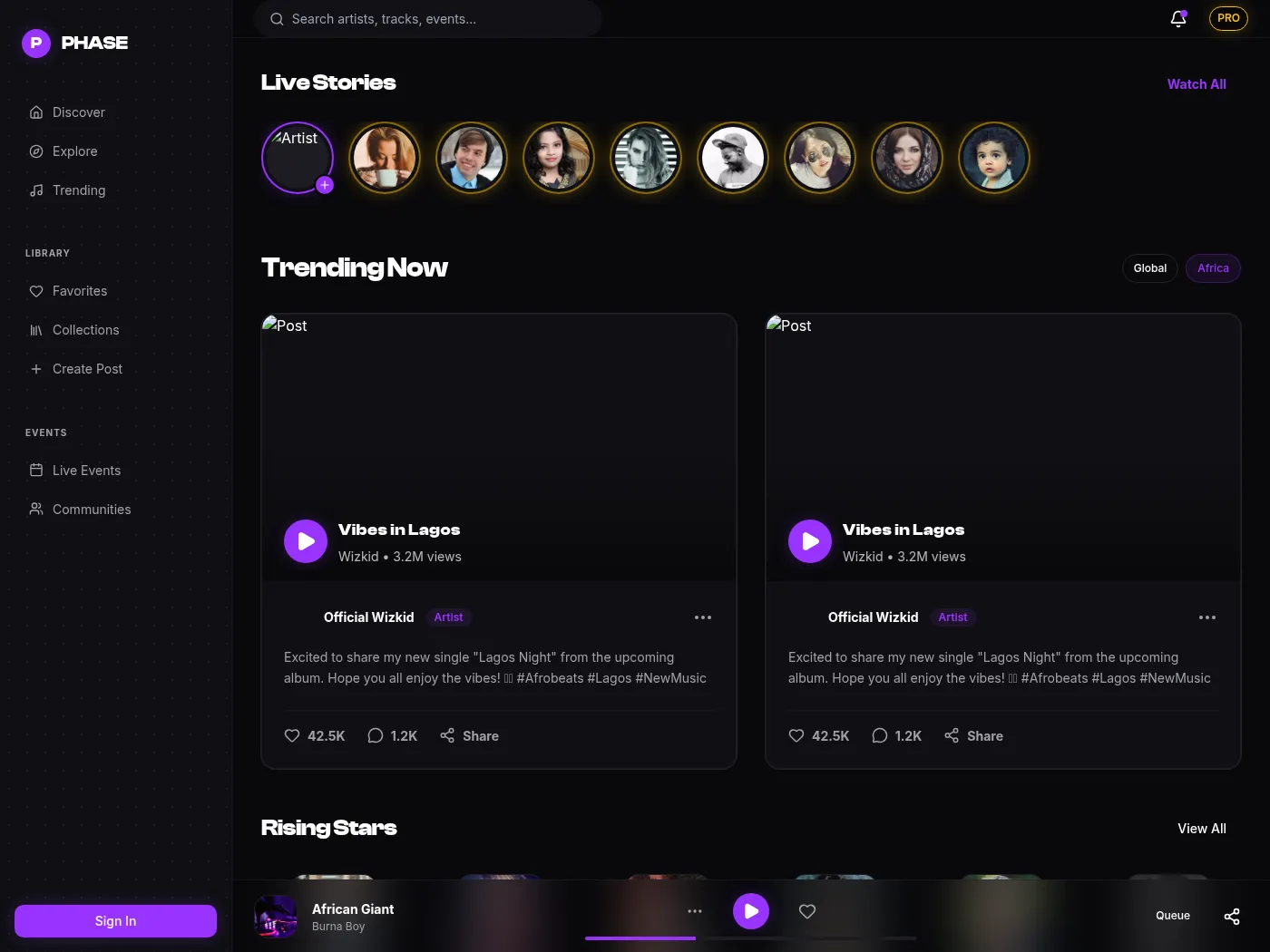 Phase Music Social Platform
