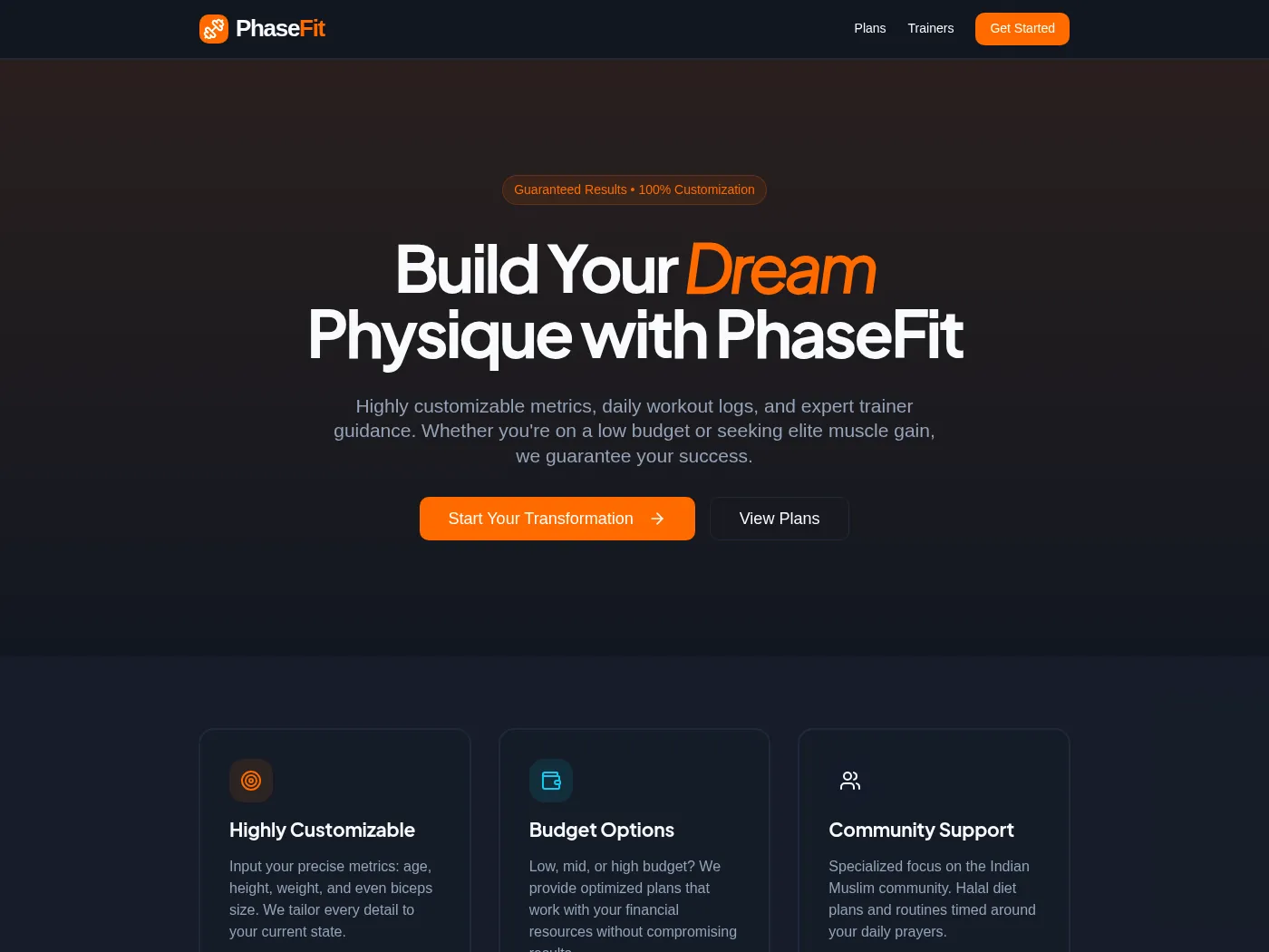 PhaseFit Custom Fitness Site