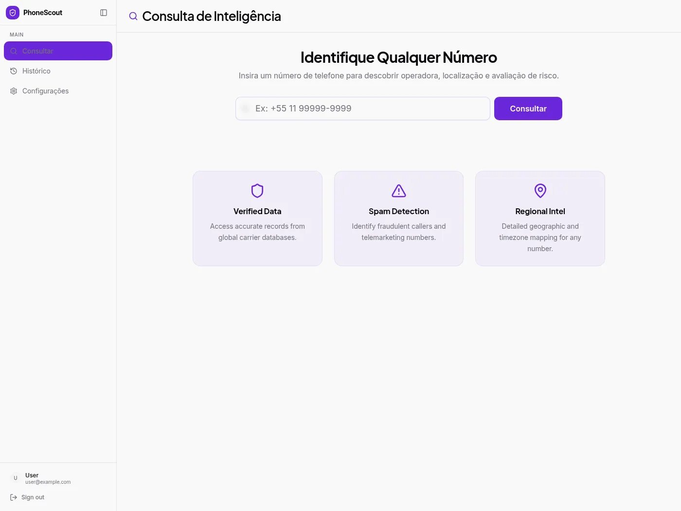 Phone Data Lookup Site