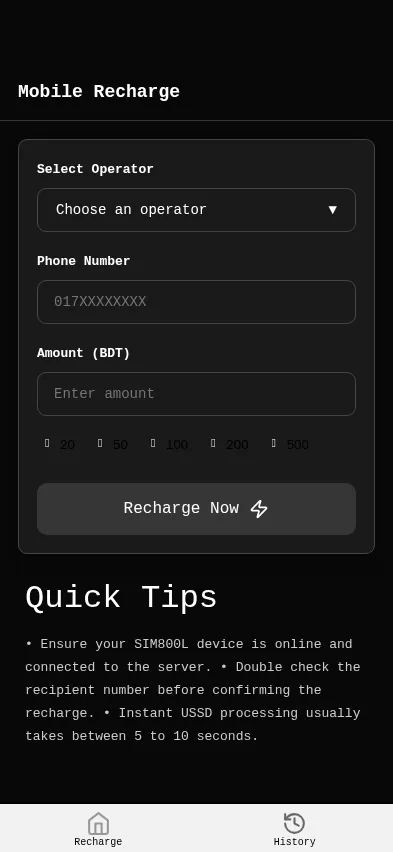 Phone Recharge App