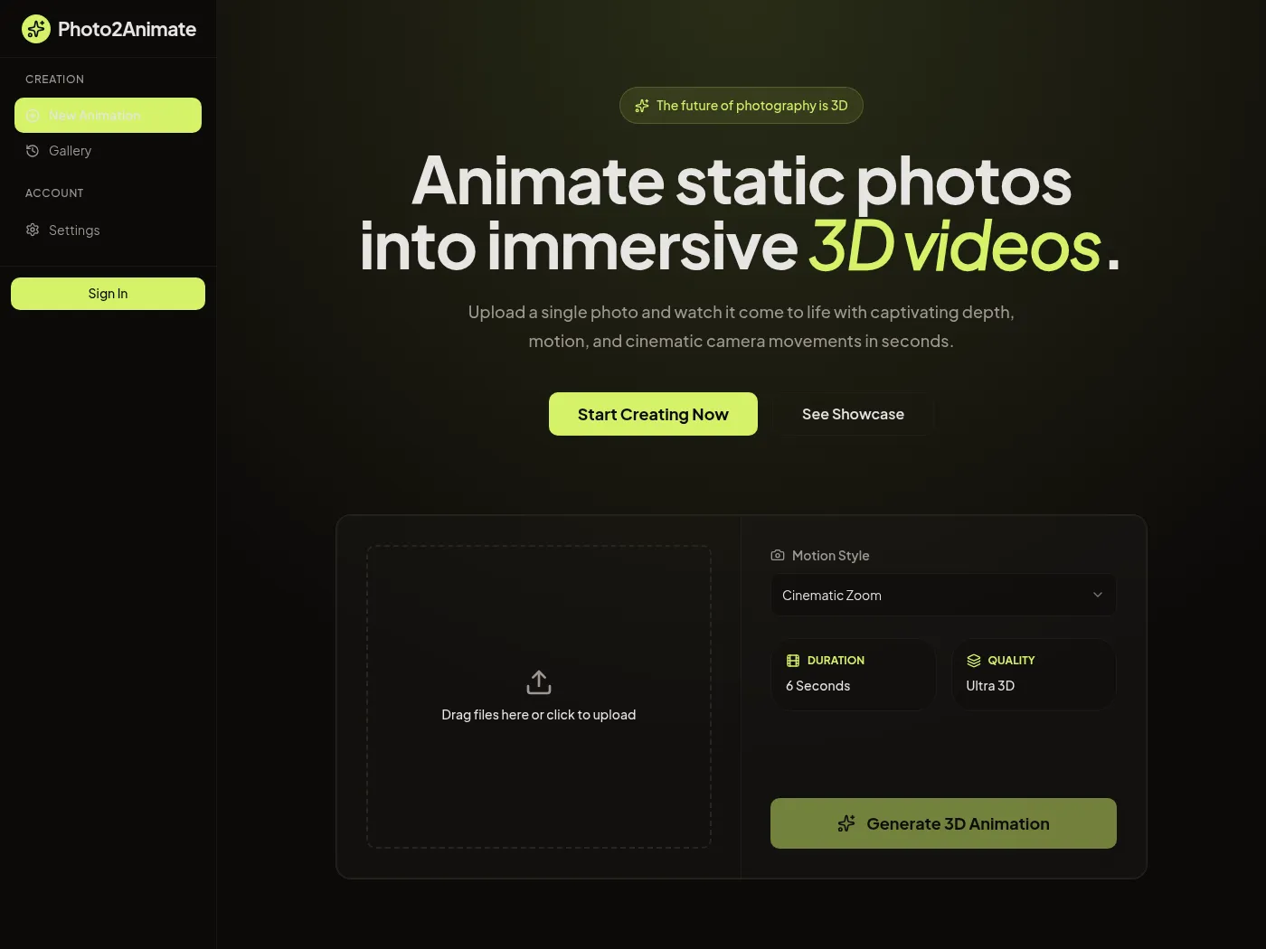 Photo2Animate 3D