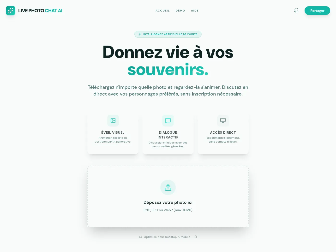 Live Photo Chat AI