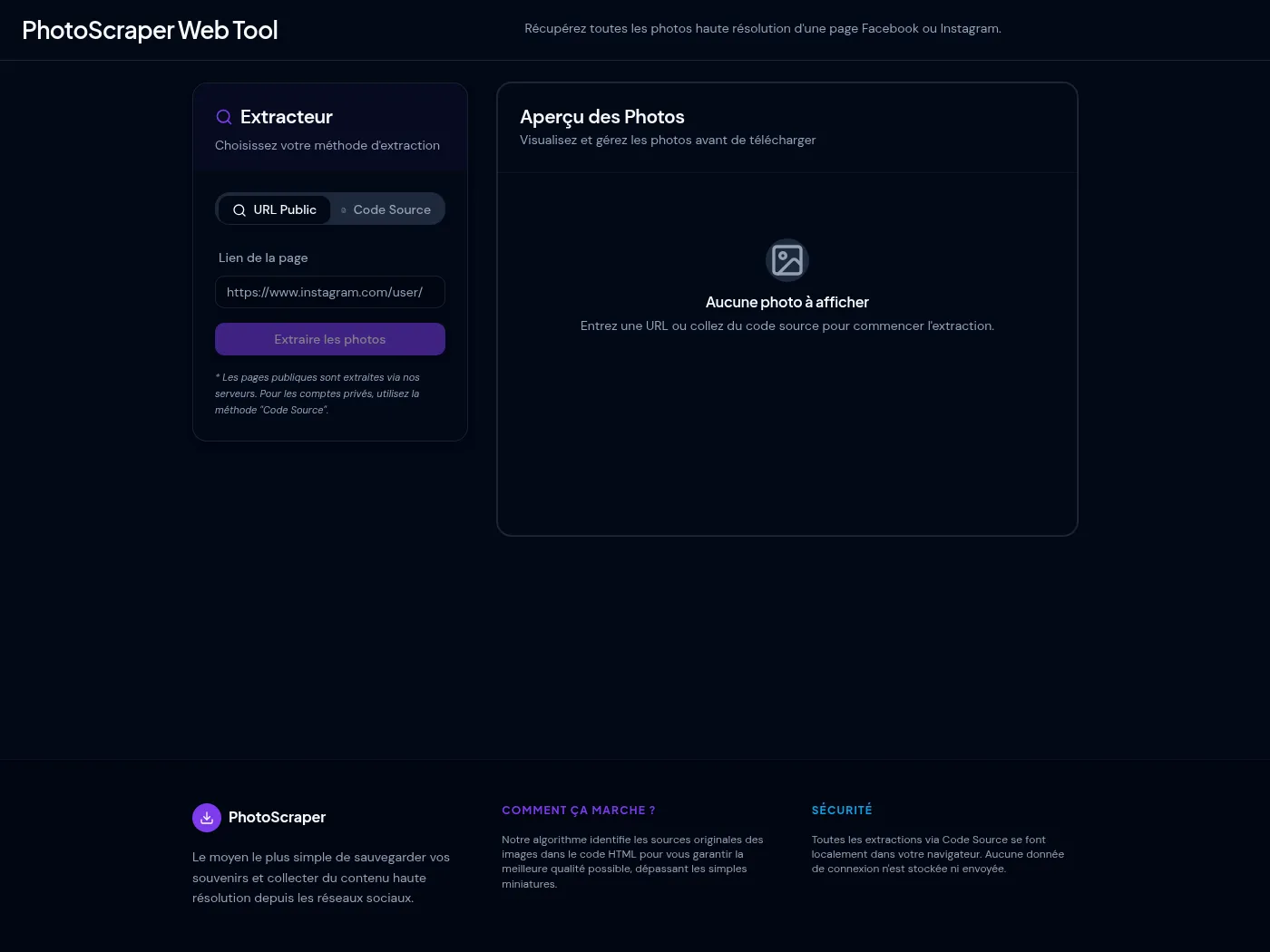 PhotoScraper Web Tool