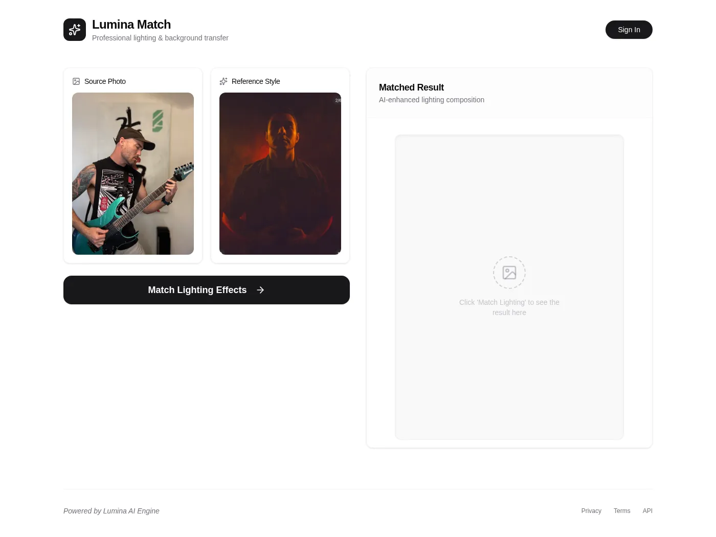 Photo Lighting Matcher
