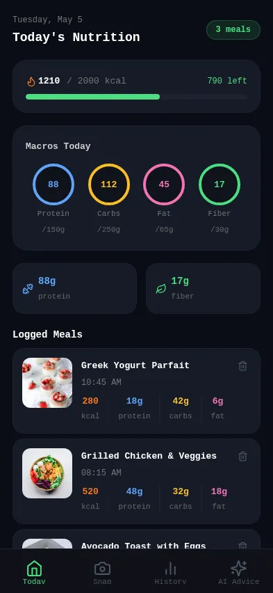 SnapMeal Nutrition Tracker