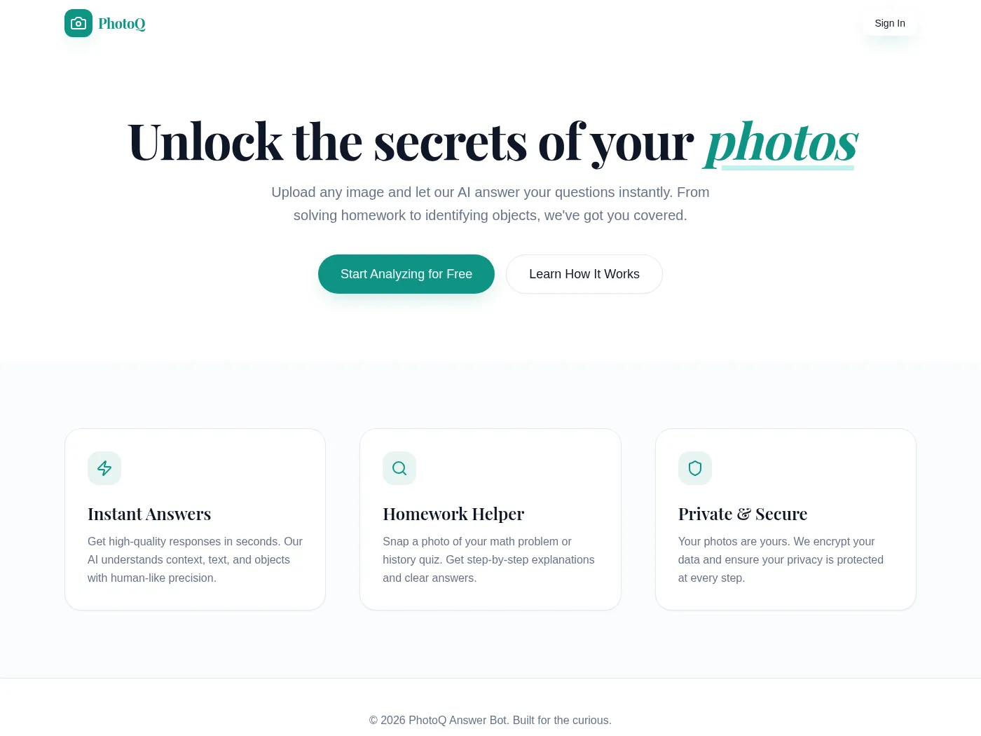 PhotoQ Answer Bot