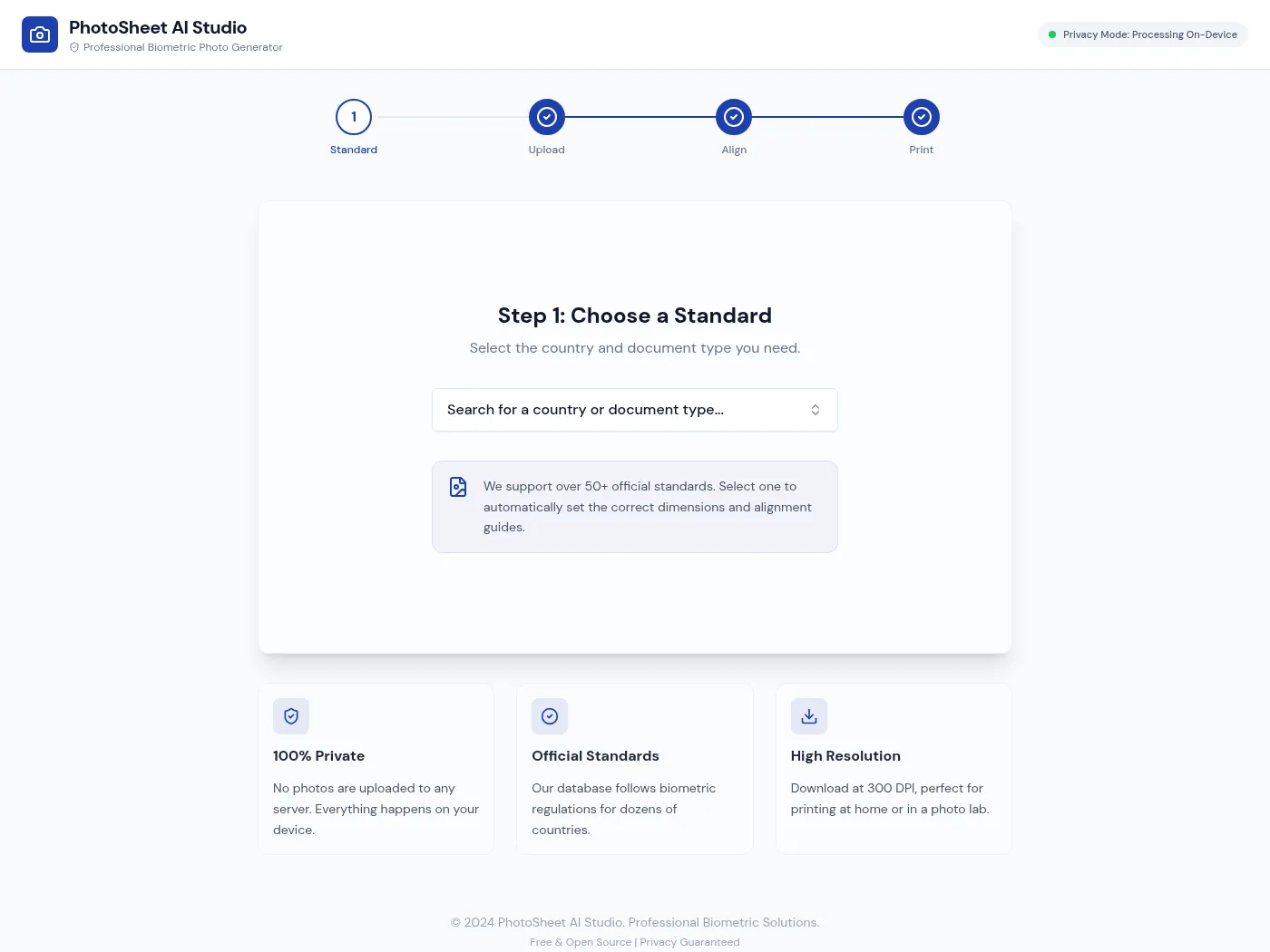 PhotoSheet AI Studio