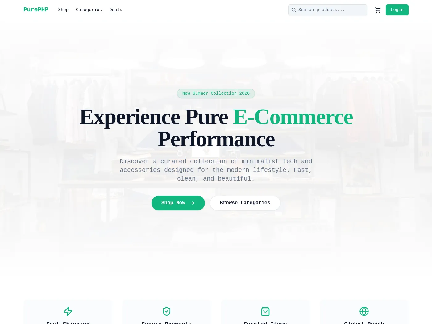PurePHP eCommerce