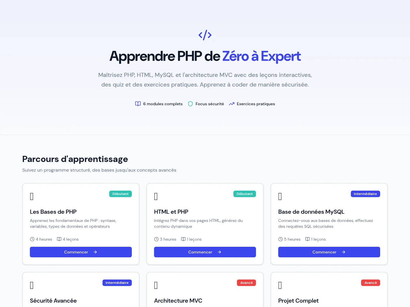 PHP Code Learning Platform