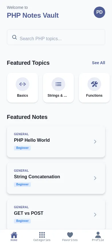 PHP Notes Vault