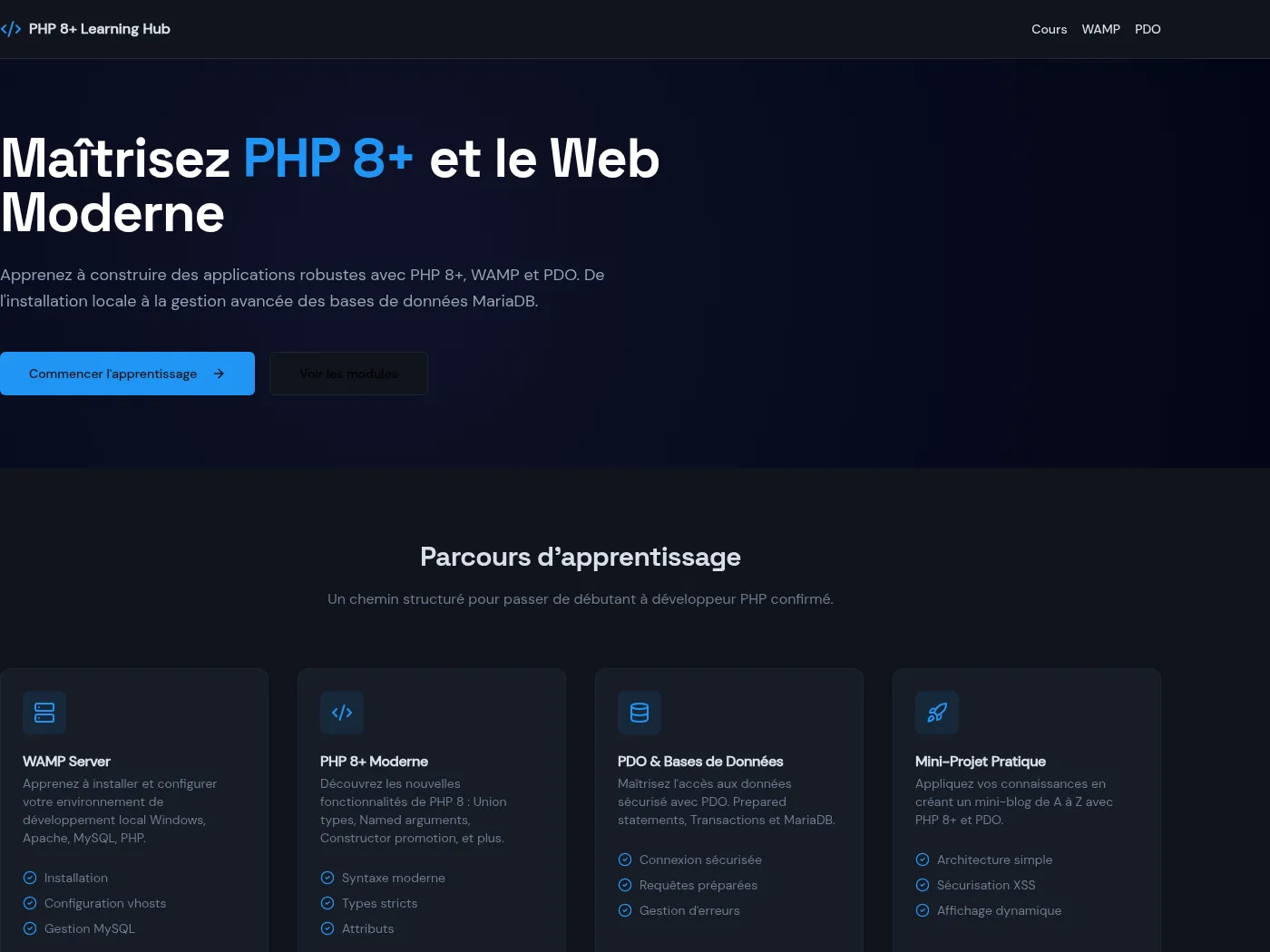 PHP 8+ Learning Hub