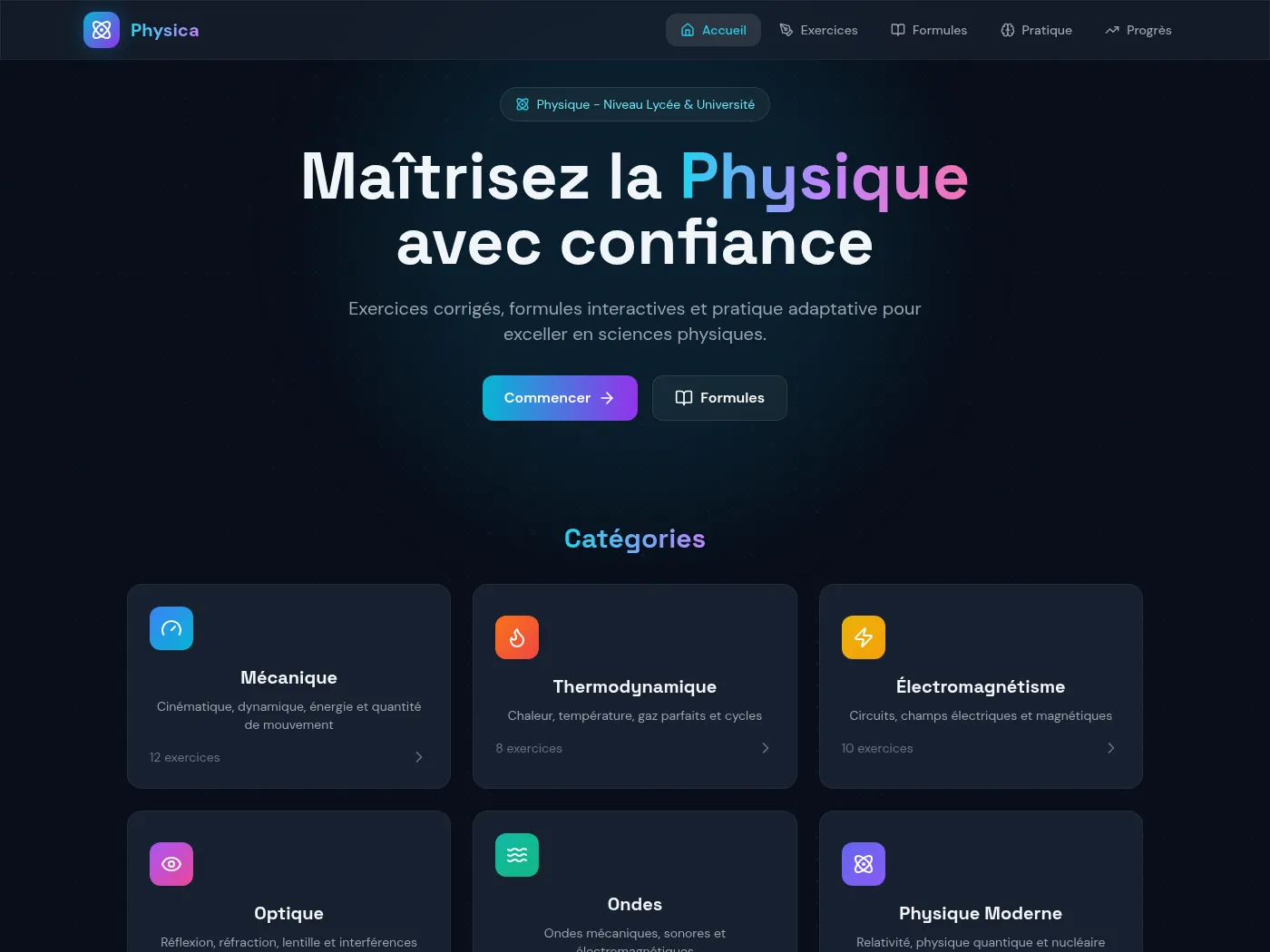 Physica Exercises Hub
