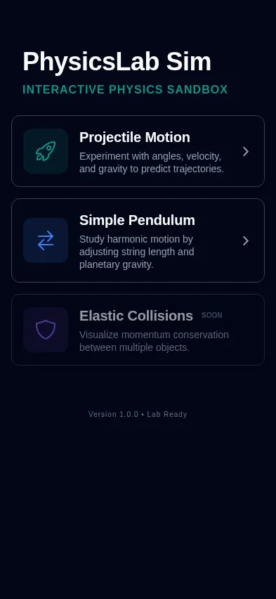 PhysicsLab Sim App