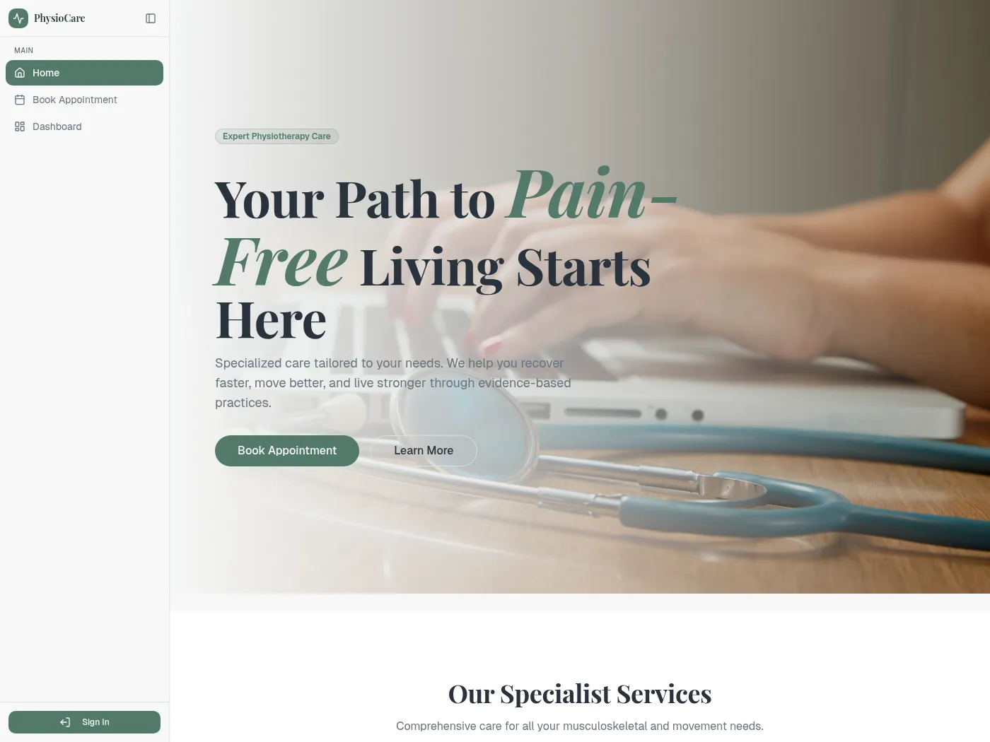 PhysioCare Web Portal