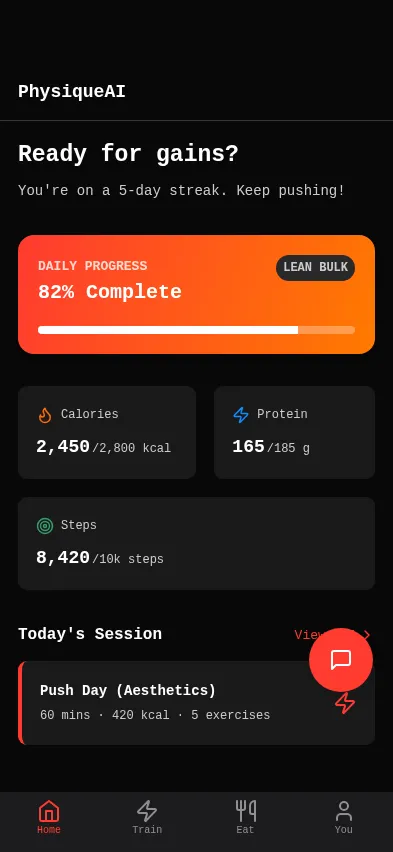 PhysiqueAI Fitness App