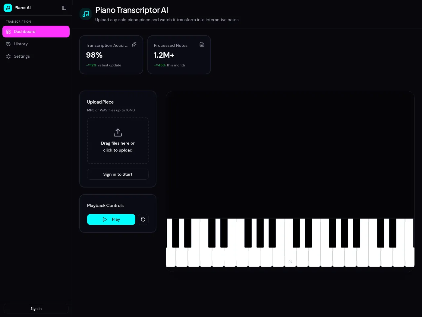 Piano Transcriptor AI