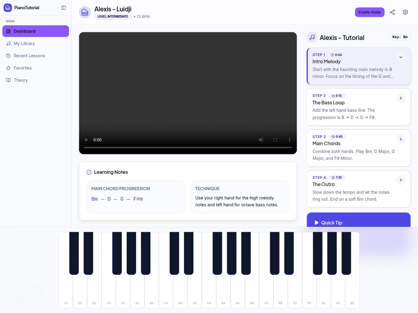 Piano Tutorial Replayer