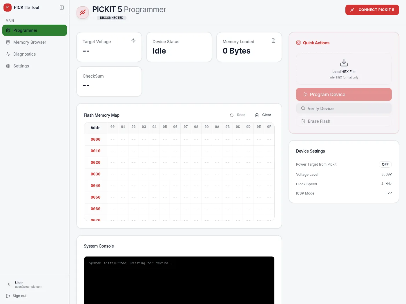PICKIT5 Programmer Tool