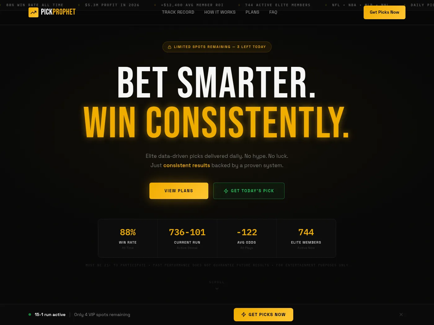 PickProphet Elite Site