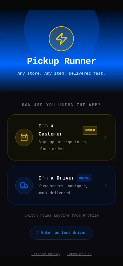 Pickup Runner Mobile