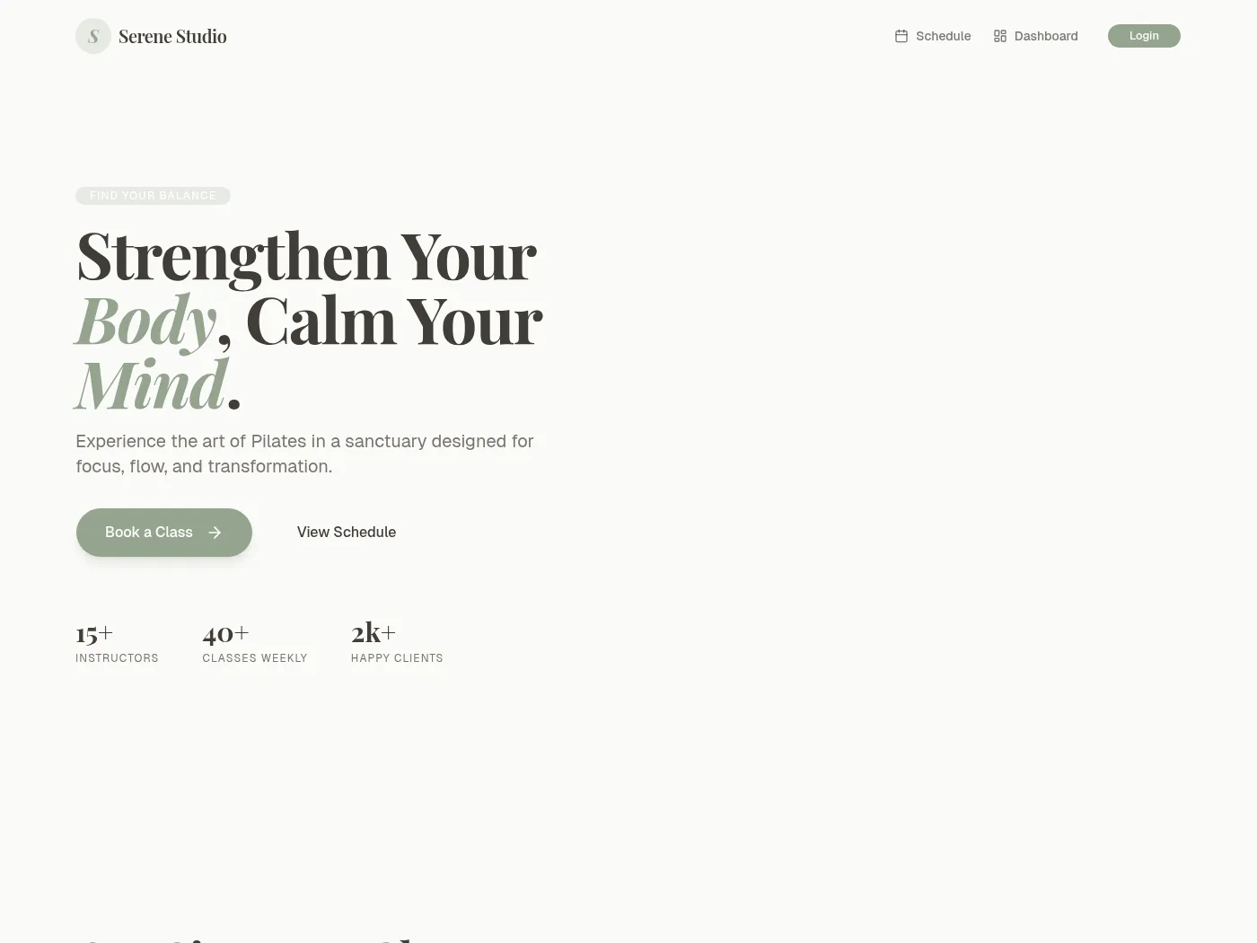 Modern Pilates Studio Web