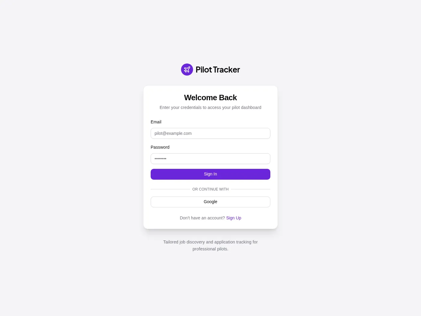 Pilot Job Tracker