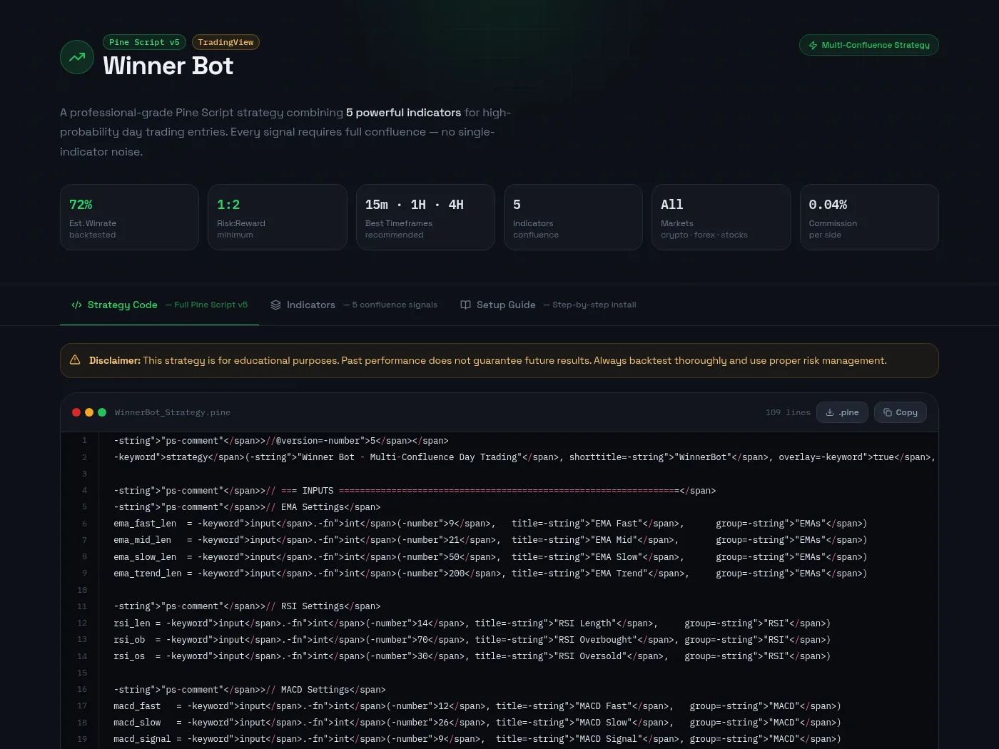 PineScript Winner Bot