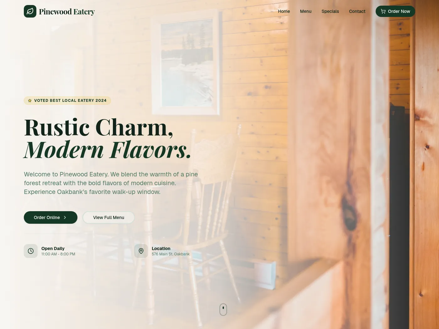 Pinewood Eatery Redesign