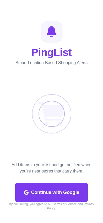 PingList Shopping Alerts