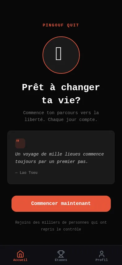 Pingouf Quit App