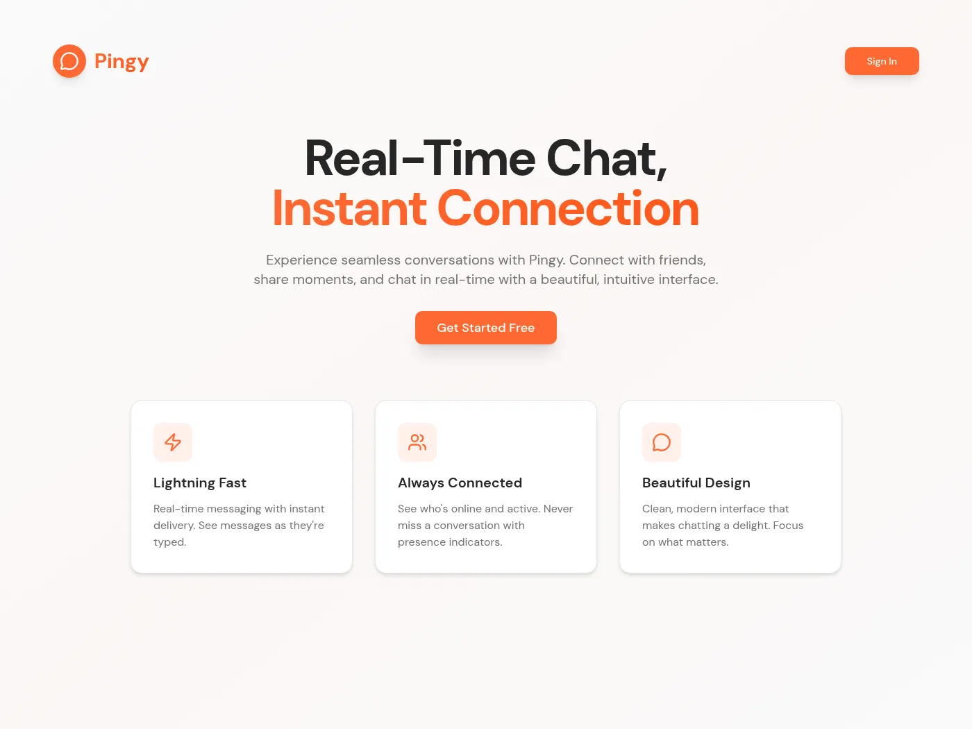 Pingy Chat Website