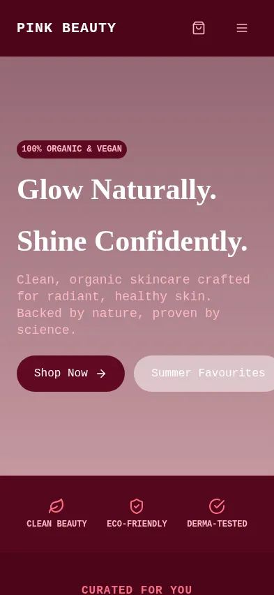 Pink Beauty Landing Page