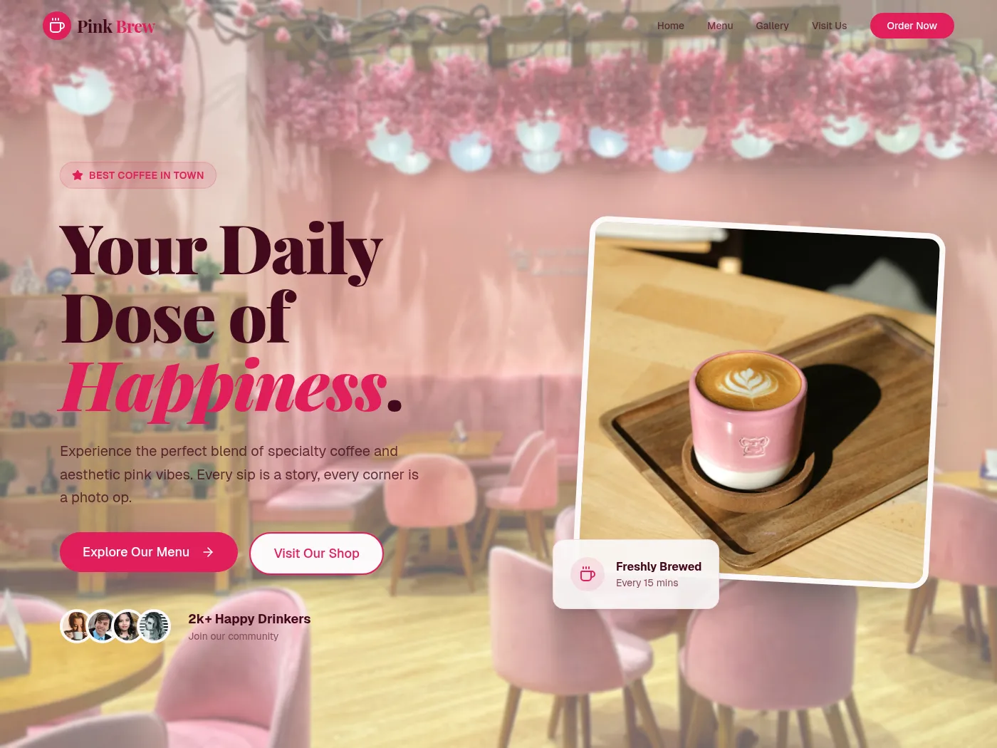 Pink Coffee Shop Website