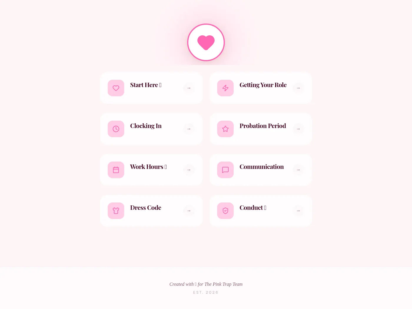 Pink Trap Orientation Guide