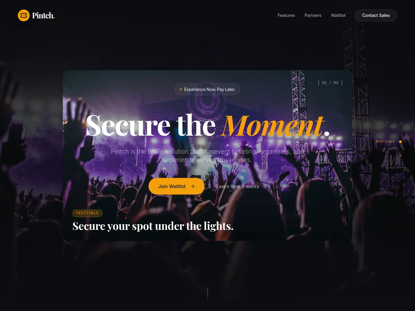Pintch Events Landing Page