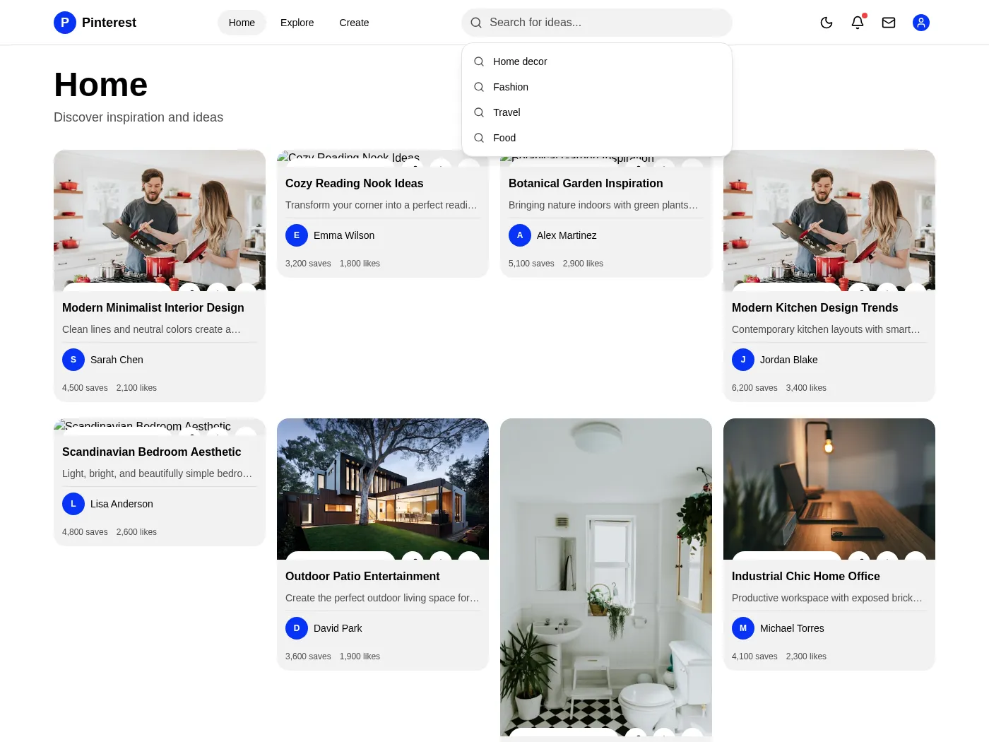 Pinterest UI Clone Pro