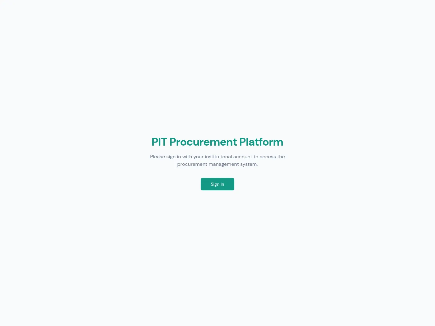 PIT Procurement Platform