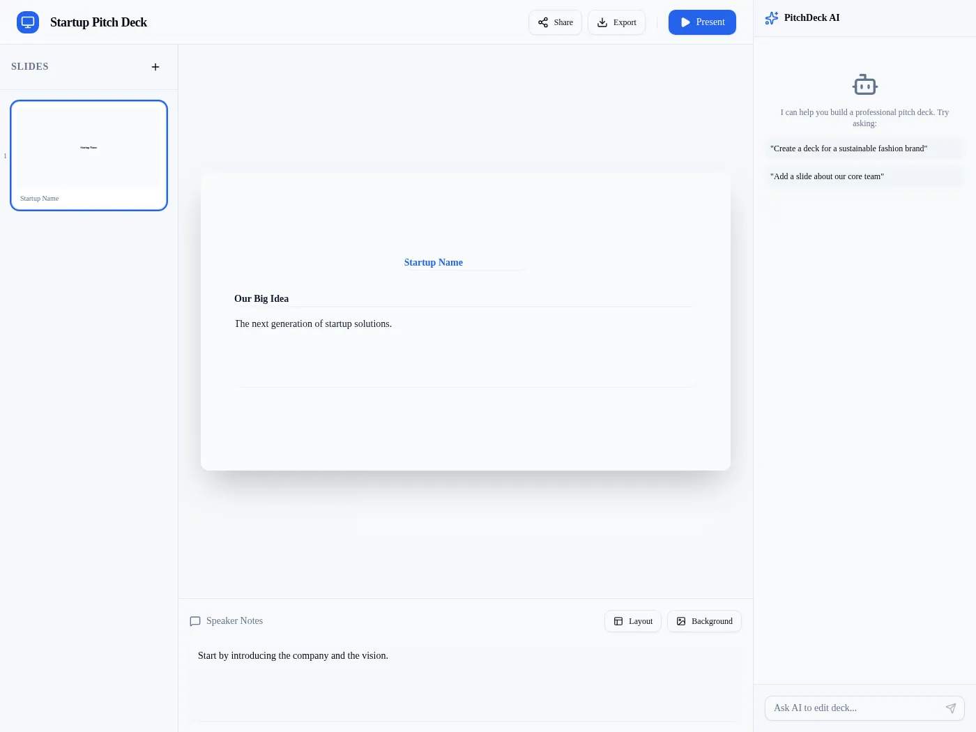 Startup Pitch Deck Pro