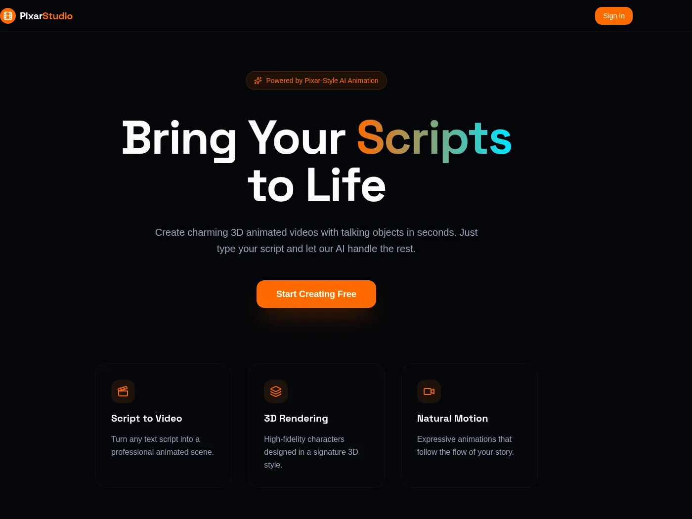 Pixar Script Video Maker